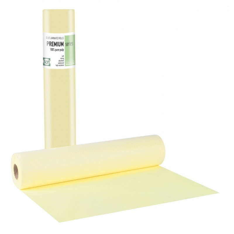 Waterproof yellow exam table paper 68cm x 50m | Medi-Shop.gr