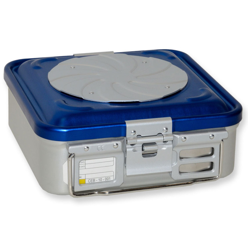 Sterilization box with valve small 37180 blue | Medi-Shop.gr
